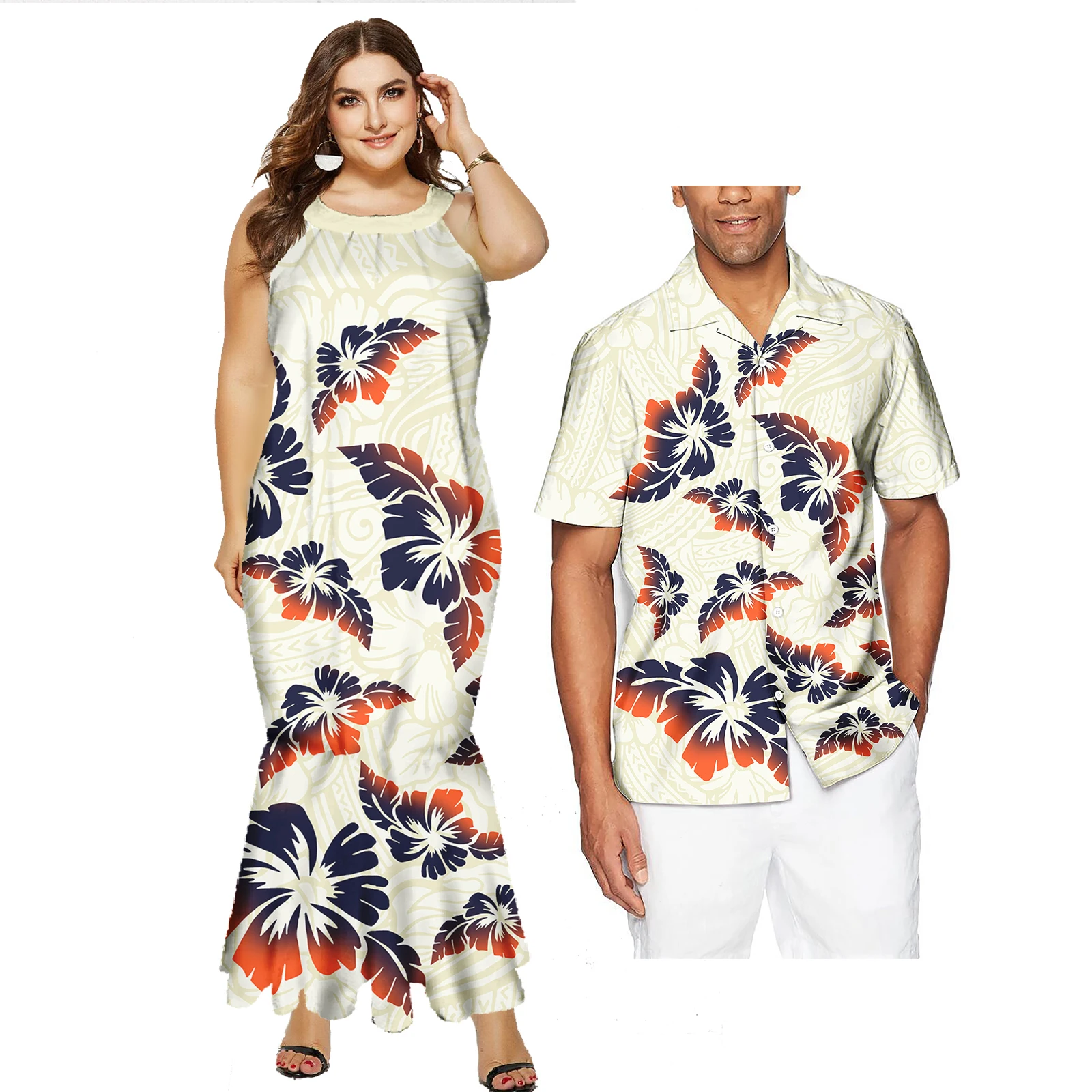 Hawaiian Fashion Lovers Clothing Custom Polynesian Tribal His- And-Hers ...