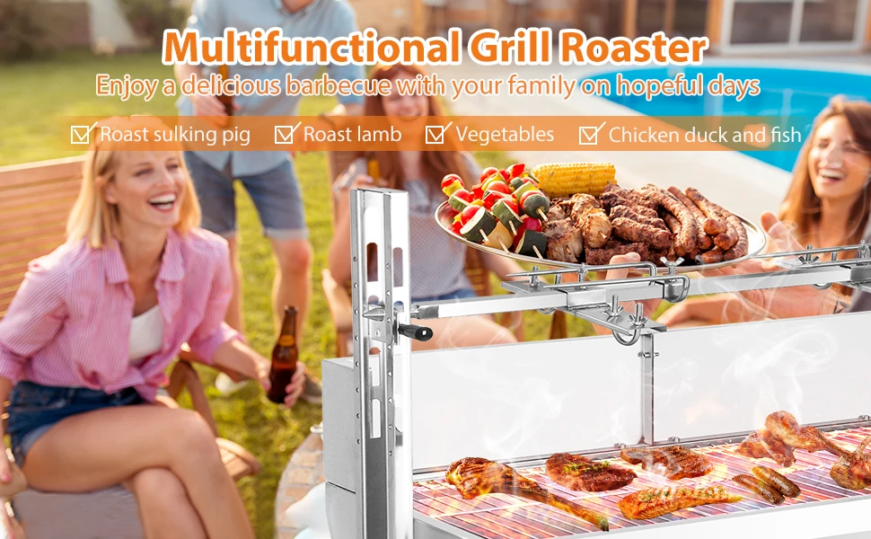 New Arrival Trolley Charcoal Grill Roasting Meat Barbecue Machine For ...