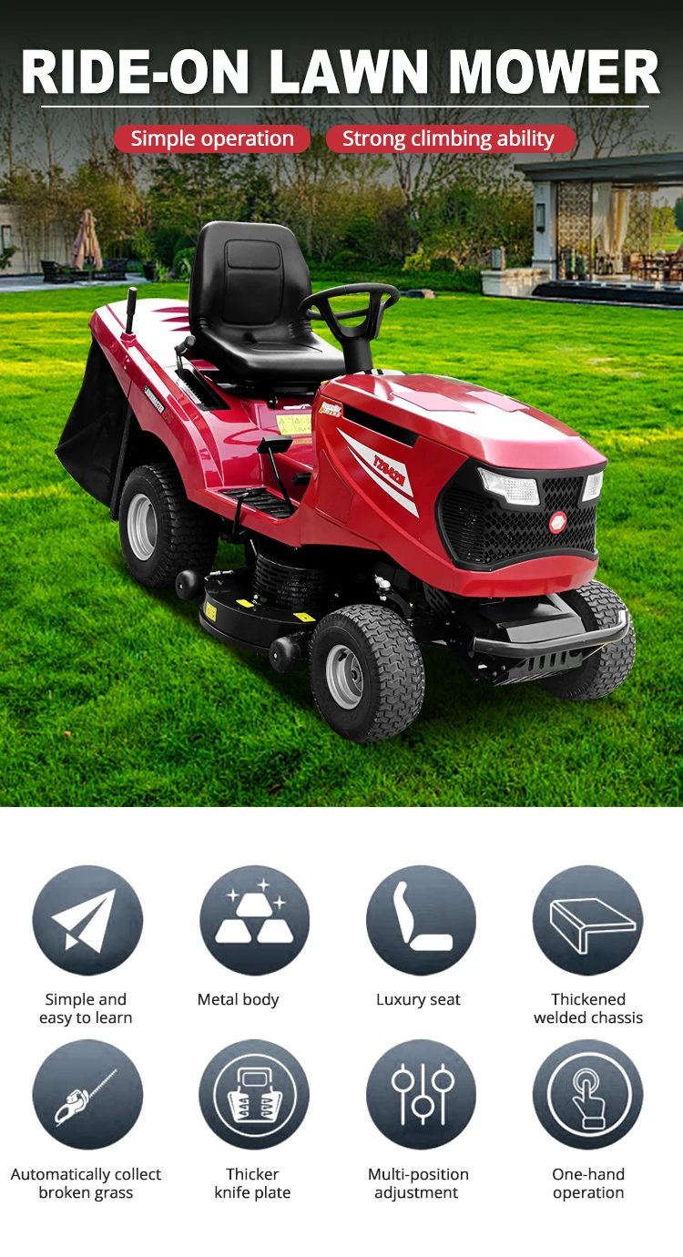 42 Inch 25hp Driveable Lawn Mower Gasoline Diesel Grass Mower Riding ...
