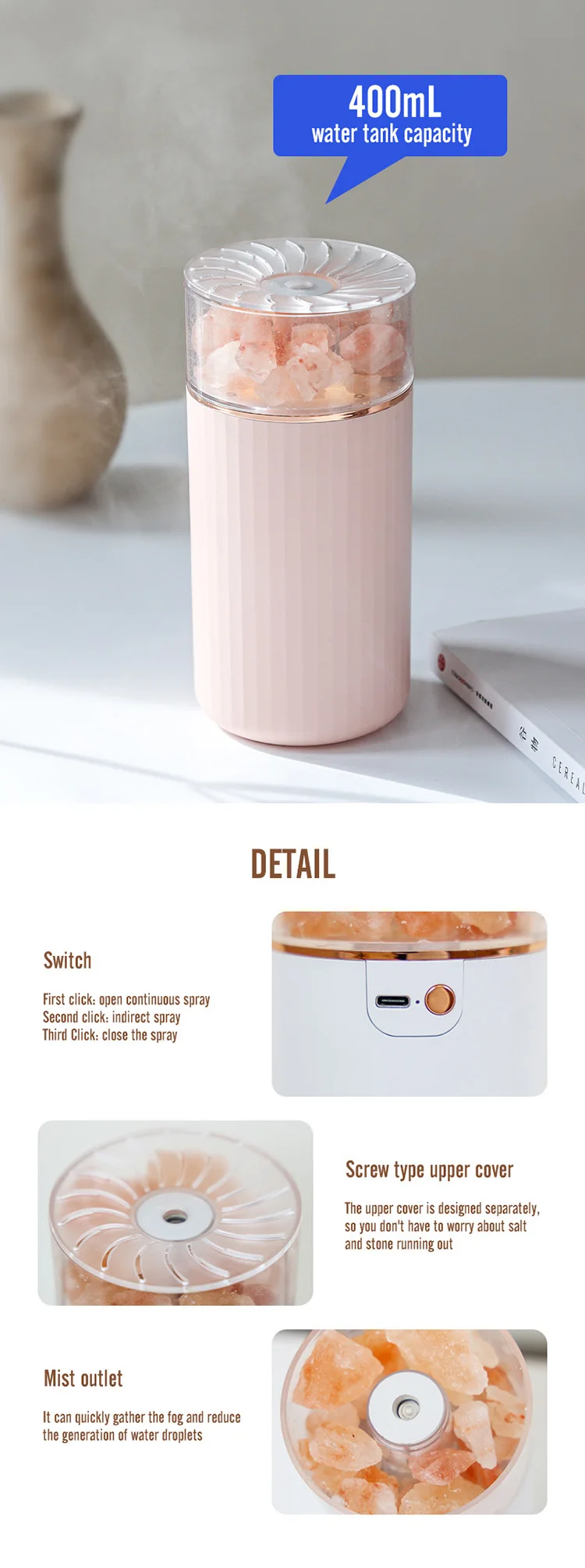 IMYCOO Salzlampen - Essential Ultrasonic Air Humidifiers