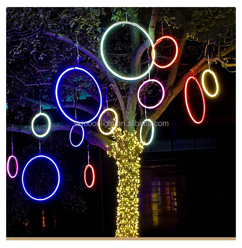 15w Rgbw Tree Ring Lights Decorative Circle Outdoor Ip65 Waterproof ...