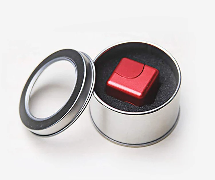 Aluminum Alloy Colourful Finger Square Gyro Fidget Spinner Cube Anti ...