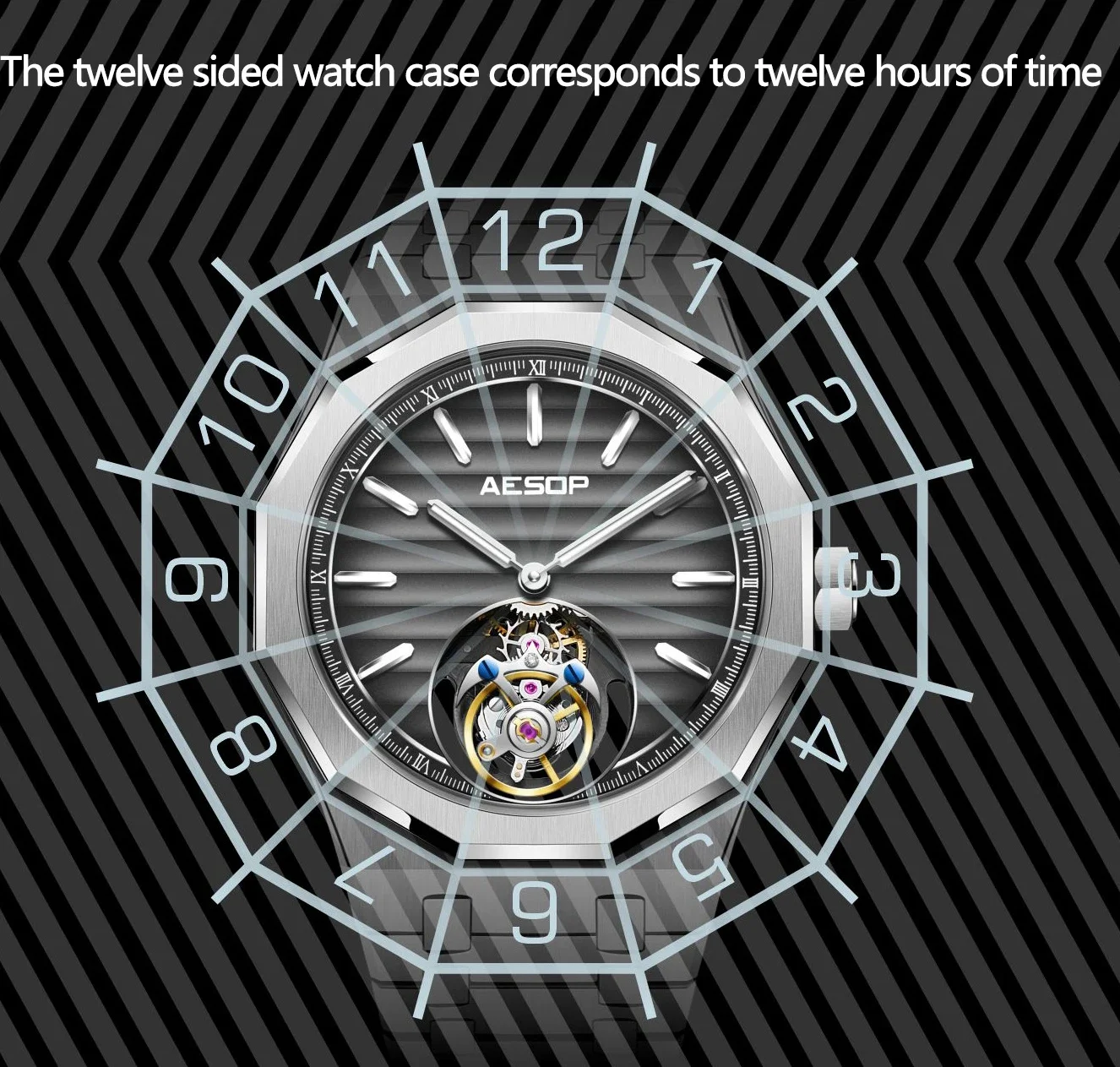 Aesop Classic Fashion Luxury Real Tourbillon Watches Men's