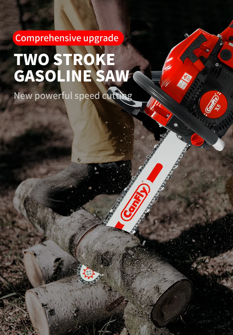 Canfly X5 Gasoline Chainsaw - 18-22 in Wood Cutting Tool, 45.2mm ...