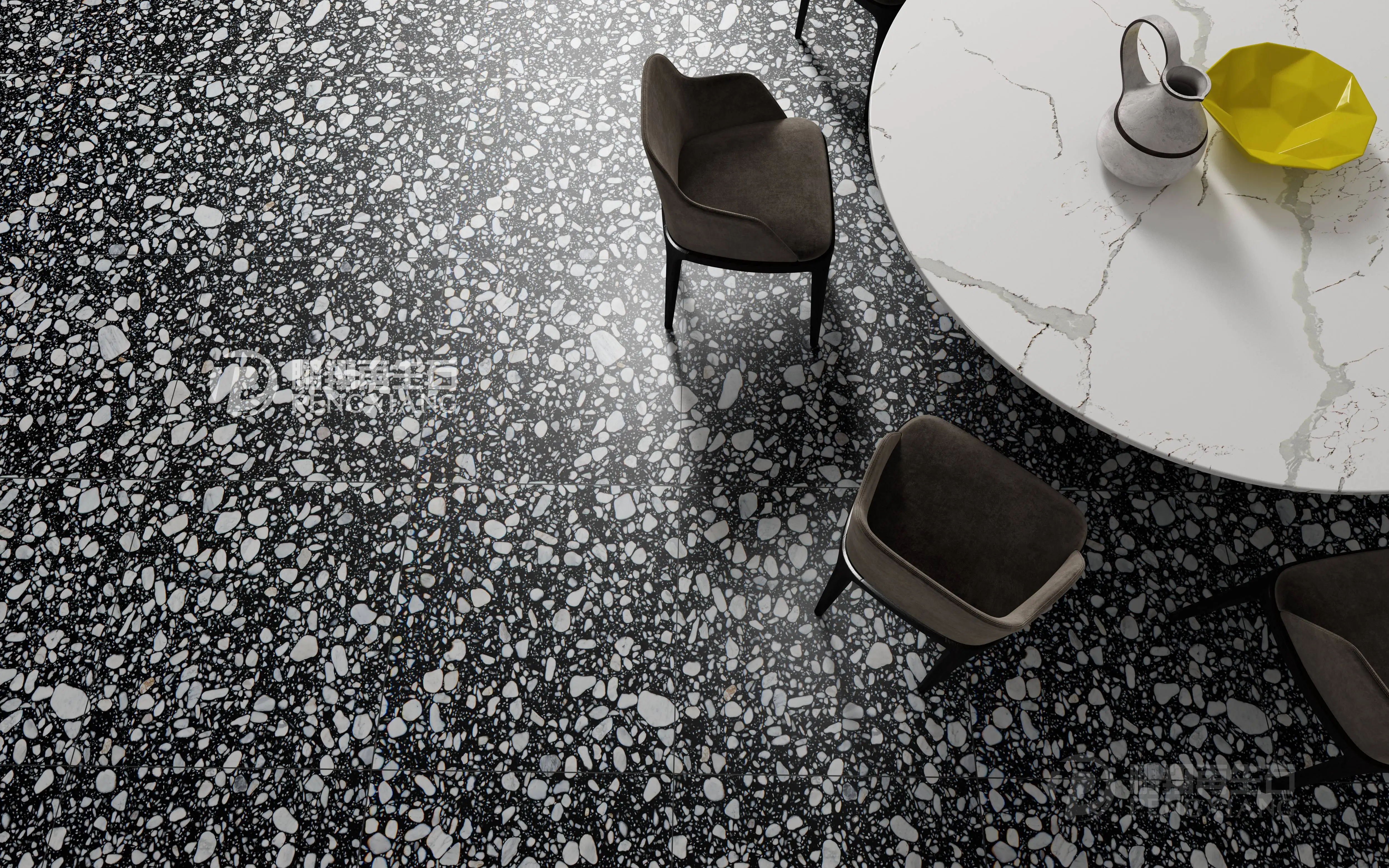 Quartz Floor Tile PXQZ190425-5 - Calacatta White Artificial Quartz Stone