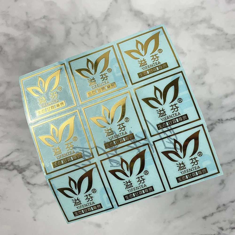 Custom Metal Gold Logo Sticker Transfer Glossy Professional Printing ...