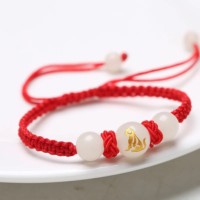 Wholesale Chinese Zodiac Sign Handmade Woven Red Rope Bracelet Animal ...