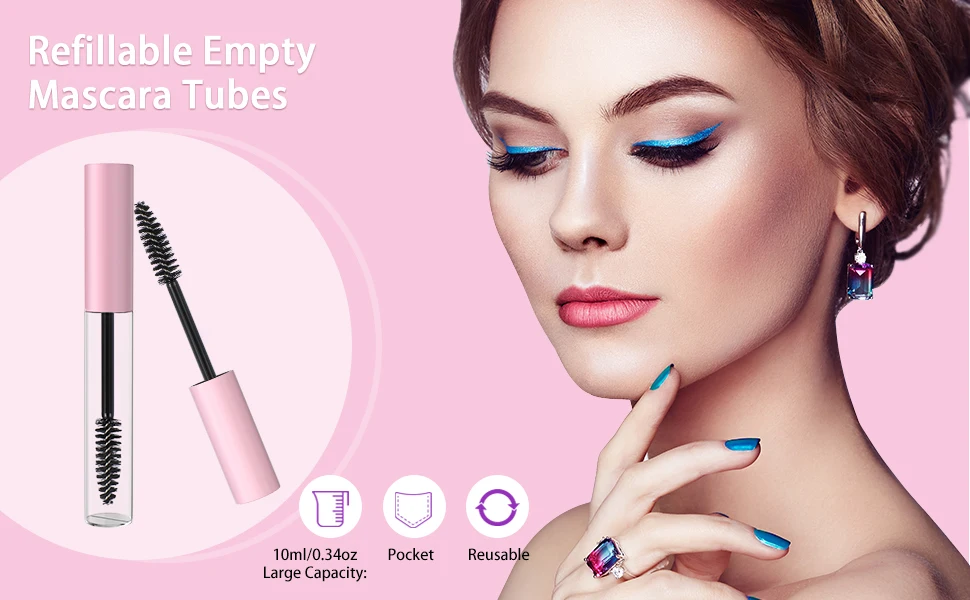 Eco Friendly Luxury Mascara clear Tube Bamboo Cap Empty Mascara Tube ...