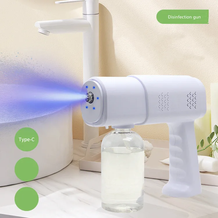 Disinfection Spray Gun Handheld Blue Light Nano Spray Gun Portable Nano ...