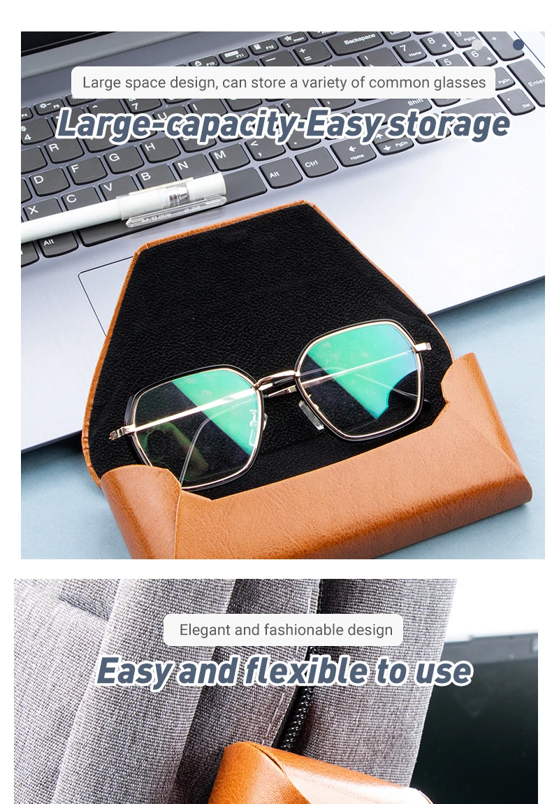 Handmade Suede Luxury Magnet Closed Spectacle Case Clamshell Rectangle ...