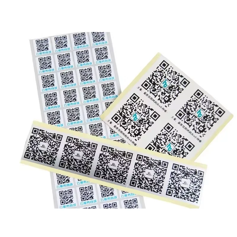 Wholesale Qr Code Stickers Waterproof White Vinyl Die Cut Custom Logo ...