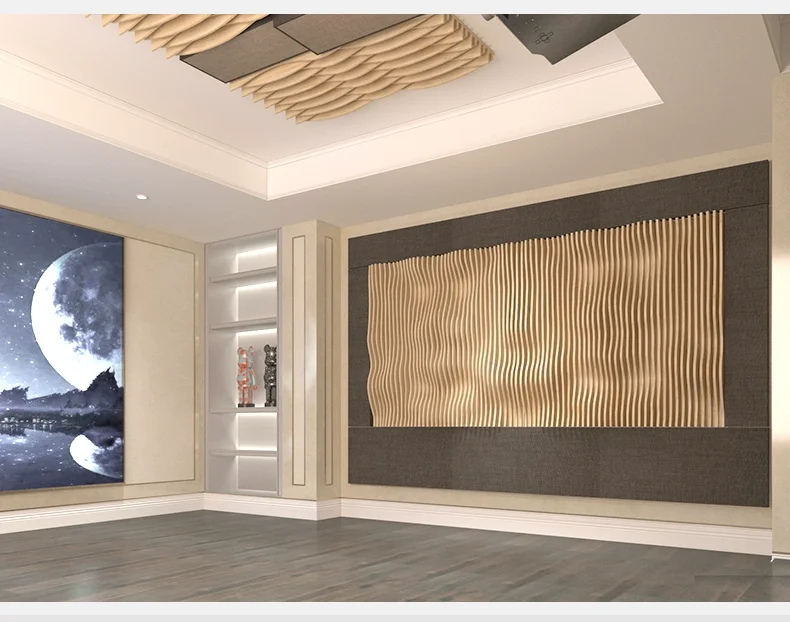 Natural Wood Acoustic Diffuser for Music Studios & Theaters