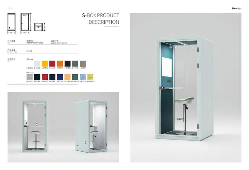Indoor Aluminum Moveable Office Calling Booth Pod Modern Meeting Silent ...