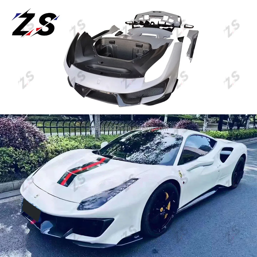 Wholesale Carbon Fiber Body Kit For Ferrari 488 Upgrade Pista Style ...