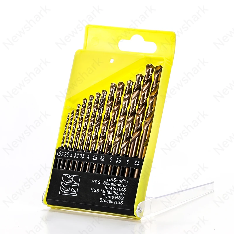 13pcs Hss Cobalt Fully Ground Twist Drill Bit 1.5- 6.5mm Plastic Box ...