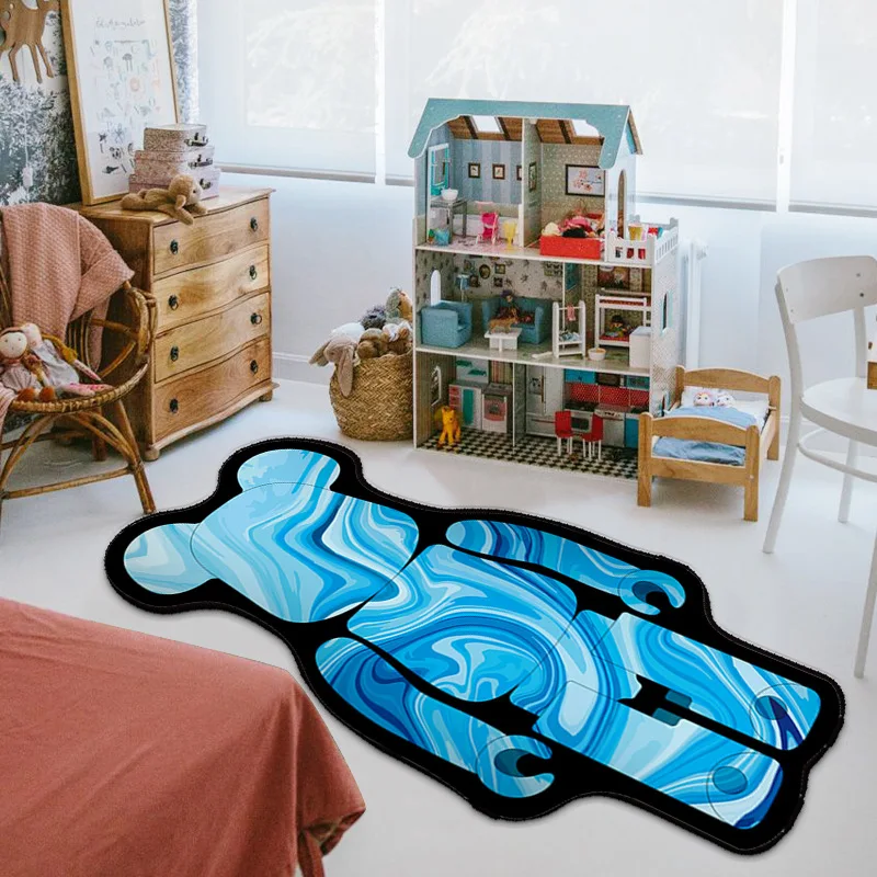Cartoon Bearbrick Carpet Irregular Bearbrick Lounge Rug Bedroom Bedside ...