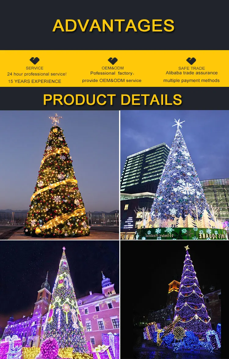 Shopping Mall Christmas Tree Outdoor Commercial Decorated Tree 20ft ...