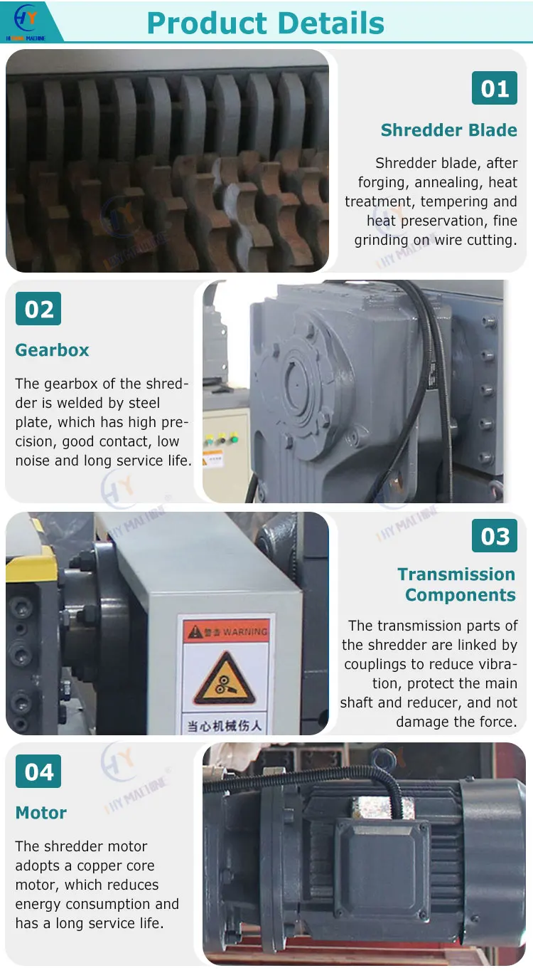 Double Shaft Garbage Recycling Cutting Timber Cardboard Big Machine ...