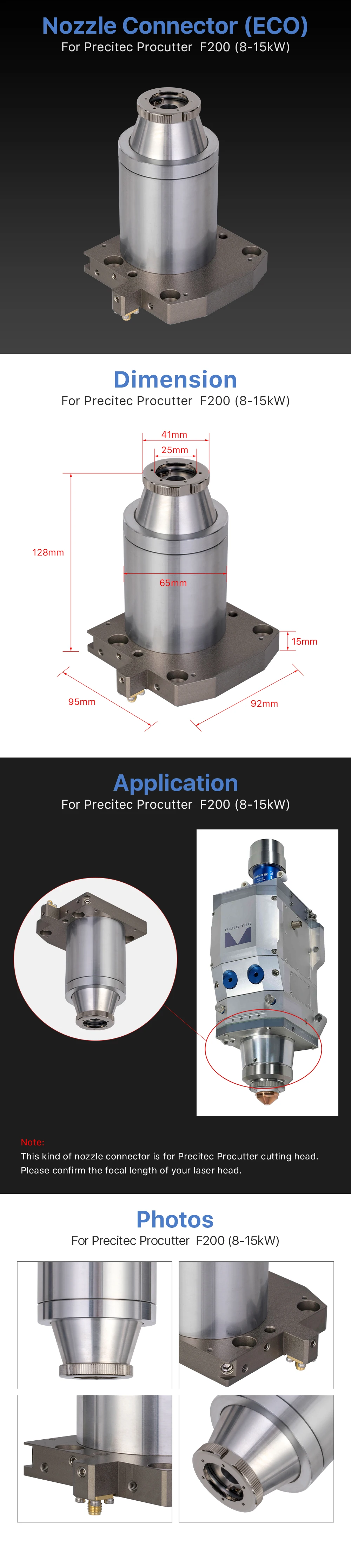 Cloudray Oem Procutter Nozzle Connector For Fiber Laser Cutting Head - Buy Nozzle Connector,Oem ...