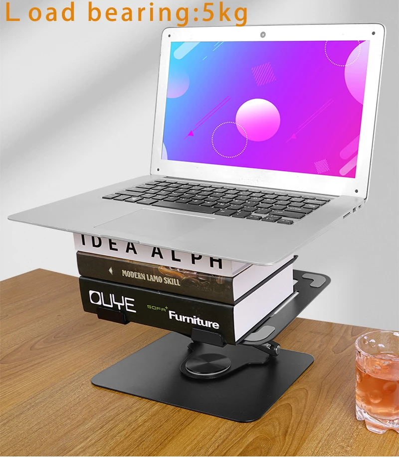 360 Rotation Laptop Stand - Adjustable Height & Stability