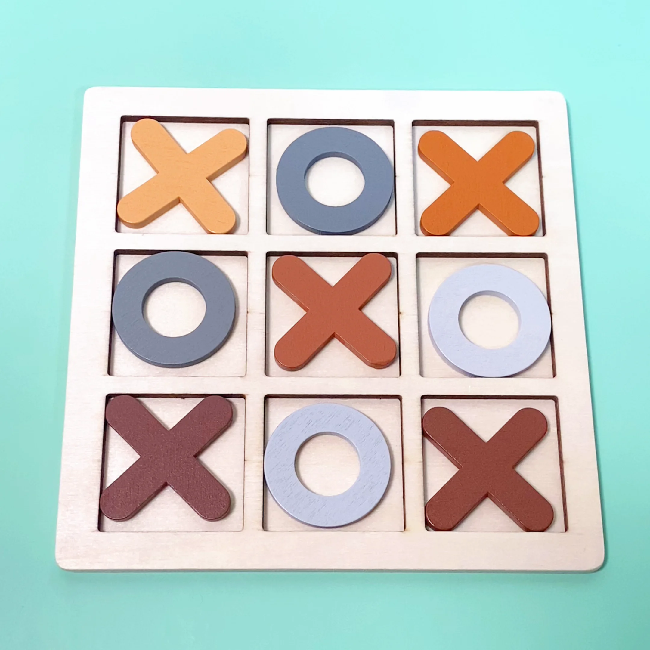 Classic Wooden Interactive Toy Kids Wooden Tic Tac Toe Game Board ...