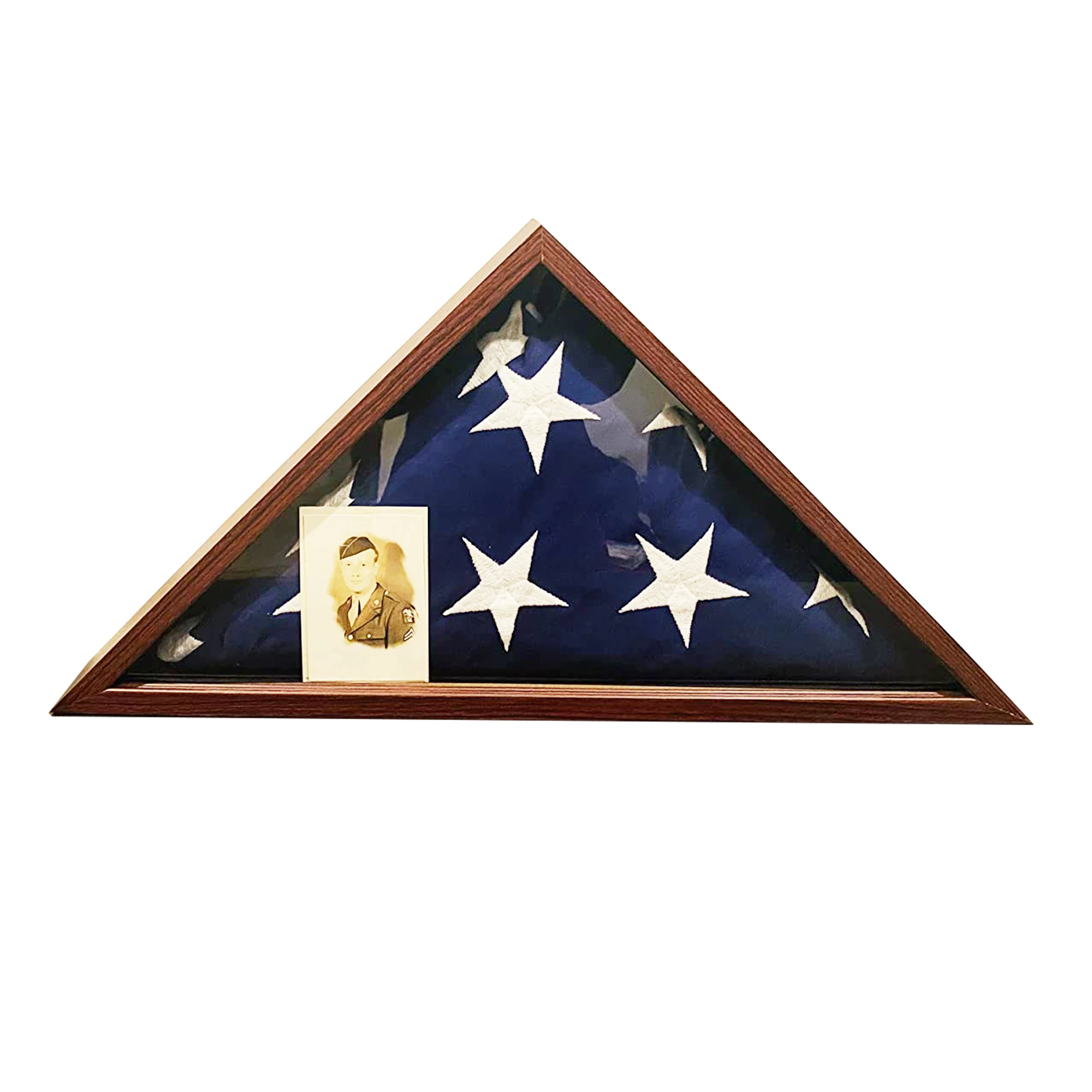 Large Flag Box Display Case for Burial Flag Military Triangle Holder ...