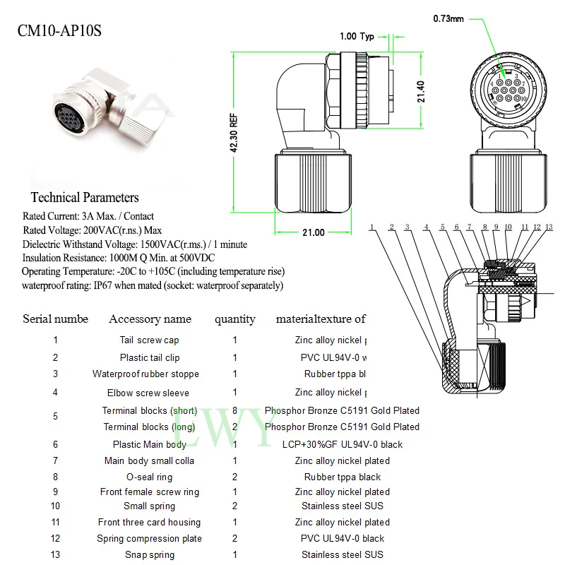 编码器插头连接器mr-j3scns Cm10-sp10s Cm10-sp2s 10针2针伺服电机mr-bkcns1 Ddk Cm10 ...