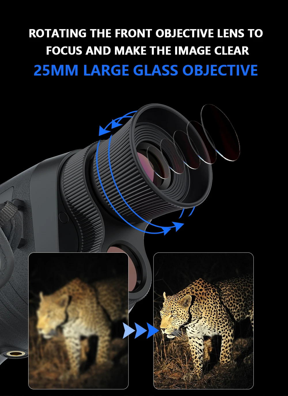Small Compact Night Vision Device - 8x Digital Zoom Monocular
