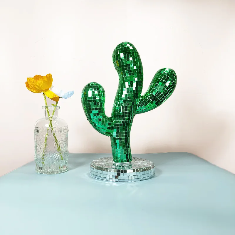 Cactus Disco Ball Silver Disco Mirror Cactus Disco Ball Shape Home Art ...