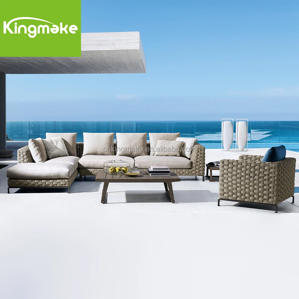 High Quality Pool L Shaped Sofa Set Outside Furniture Outdoor Villa ...