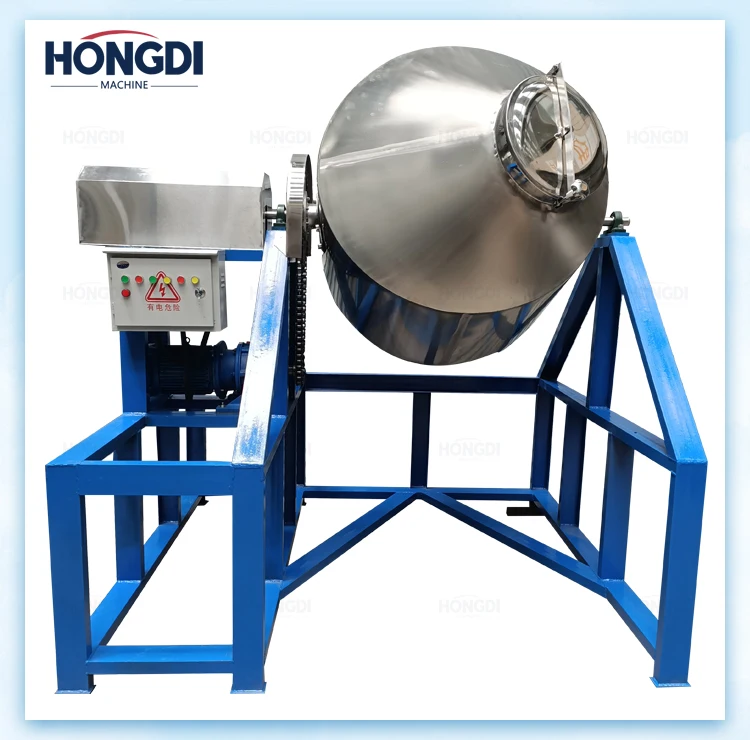 Stainless Steel 500kg Inclined Feeding Port Double Cone Mixer Flour ...
