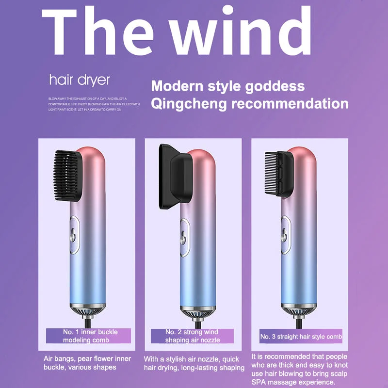 2023 New 3-in-1 Mini Travel Anti Curling Lightweight Hair Dryer ...