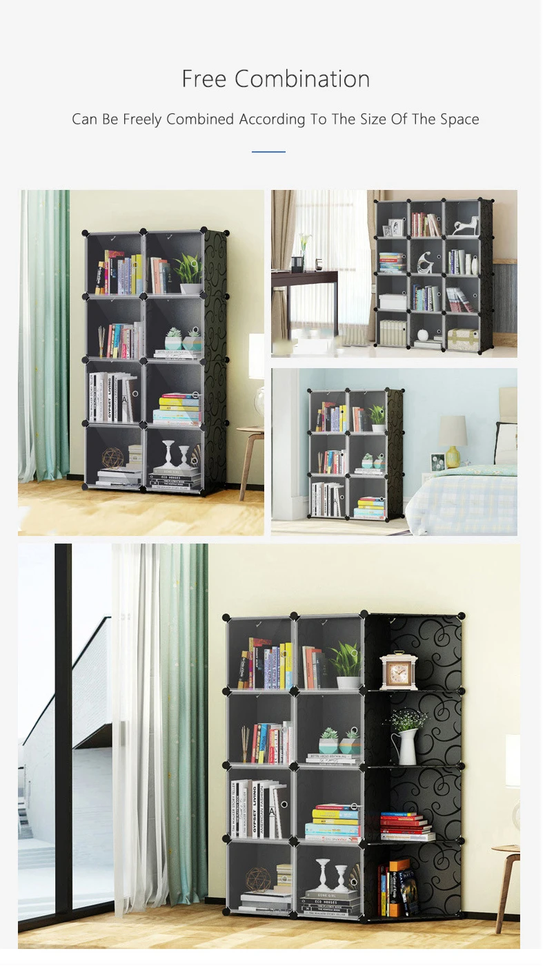 16 Cube Closet Organizers Stackable Cabinet With Caster Foldable ...
