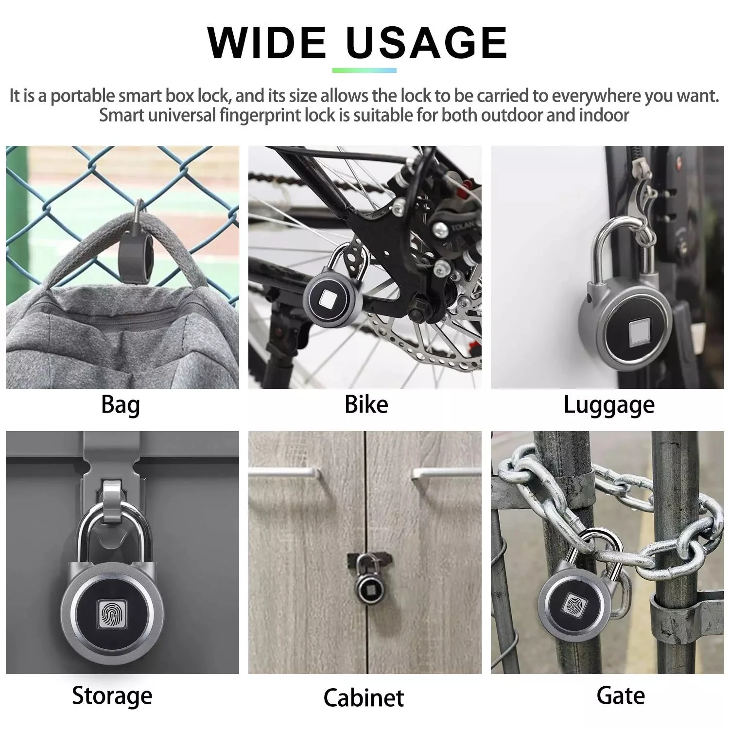 Smart Padlock with Fingerprint and App - FB50 by Polymath