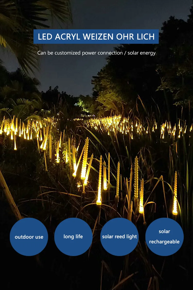 Solar Acrylic Wheat Ear Lamp - Durable Outdoor Decorative Light