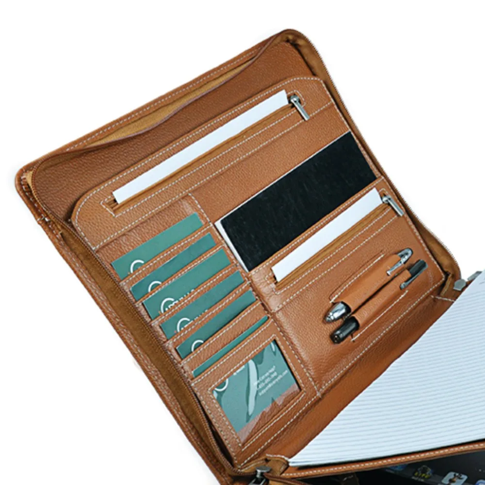 Executive Zippered Holder - Leather Documents Organizer