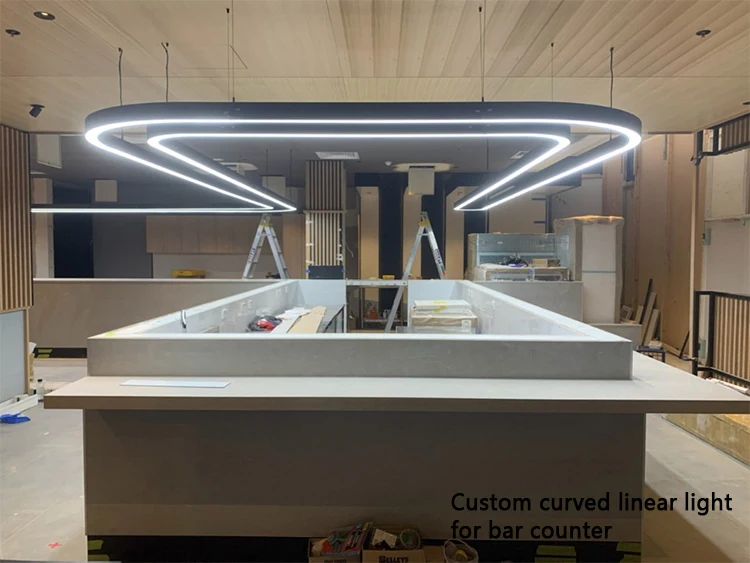 Curved Profile Led Linear Light System Linkable Surface Mounted Pendant ...