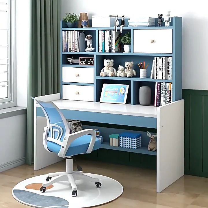 Factory Direct Kids Study Room Furniture Blue Children Study Table ...