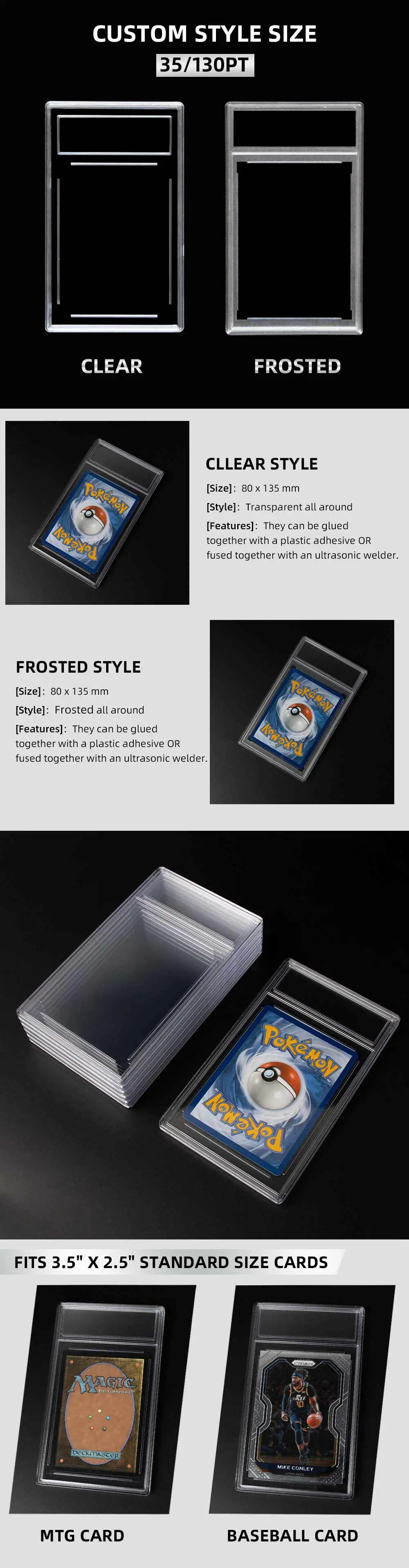 Psa Acrylic Display Case & Stand For Graded Card Display / Slab Holder ...