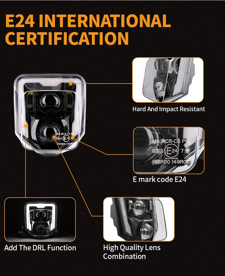 Emark Supermoto LED Headlight for 2017+ Husqvarnas Parts FE 250 350 450 501 TE 250i 300i Dirt ...