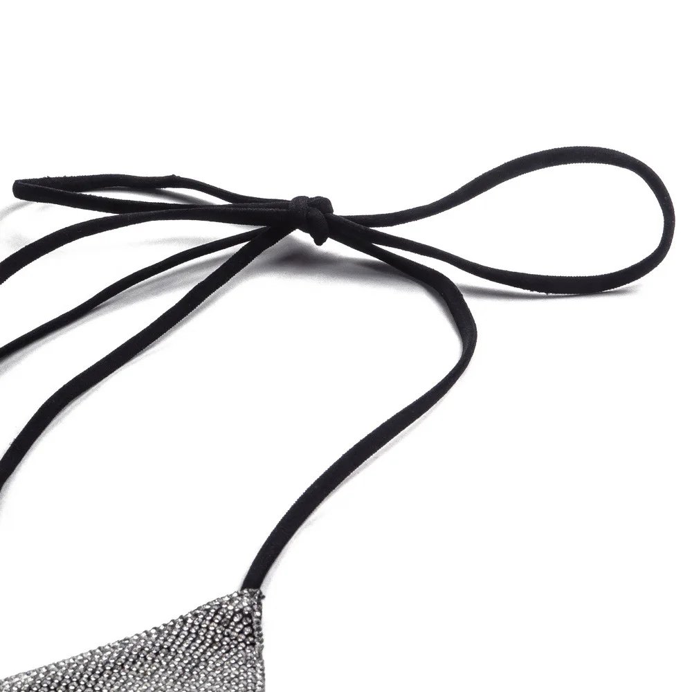 Wholesale Women Sexy Crystal Thong Bikini Set Girls Rhinestone Swimwear ...