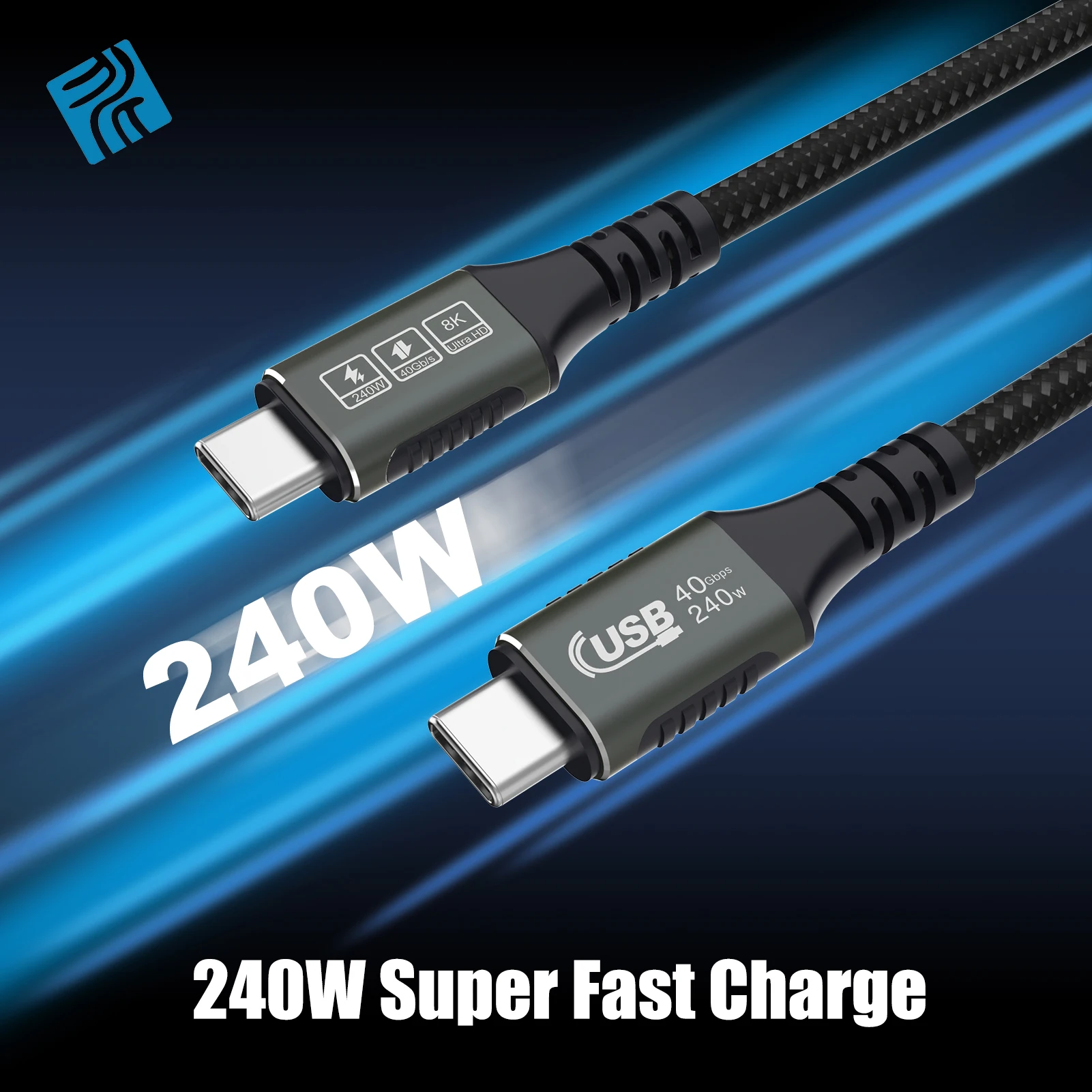 New Usb4 Usb C Cable 40gbps 100w 240w 8k 60hz 1m 6.6ft 2m Thunderbolt 4 ...