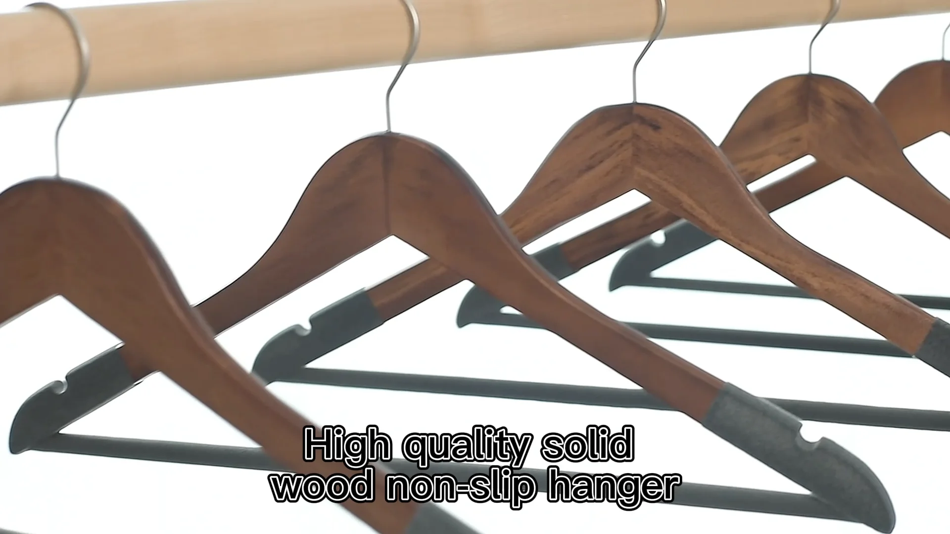 Wholesale Flocking Solid Wood Hangers Thickened Velvet Wooden Hanger ...