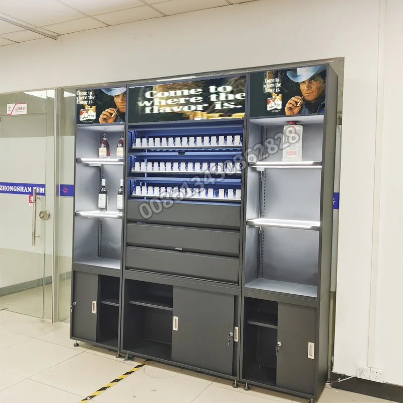 Custom Tobacco Store Fixtures Retail Cigarette Metal Stand Manufacturer ...