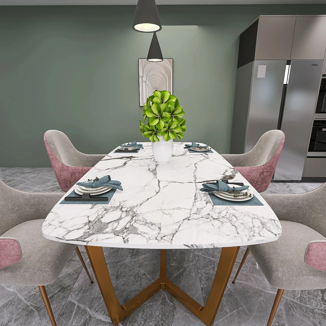 Wiselink Modern Design Kitchen Cabinets Calacatta Artificial Countertops Engineered Acrylic ...