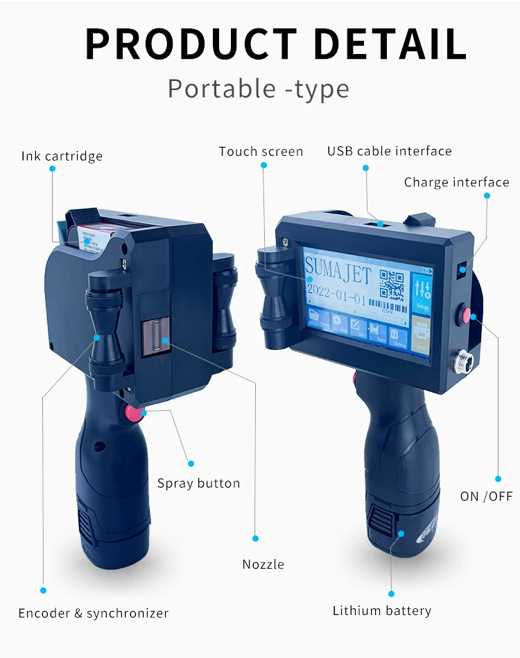 Industrial Handheld Inkjet Printing Machine for Expiry Date Batch Code ...