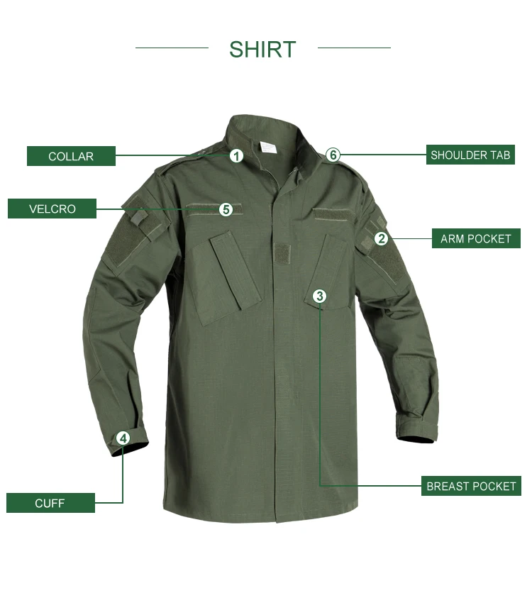 Olive Green ACU Tactical Combat Uniform - Breathable & Durable