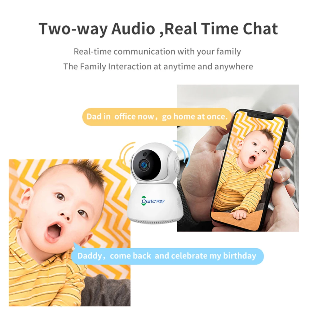 V380 APP 3MP Smart Dome CCTV Baby Camera Wireless WiFi Night Vision Two ...
