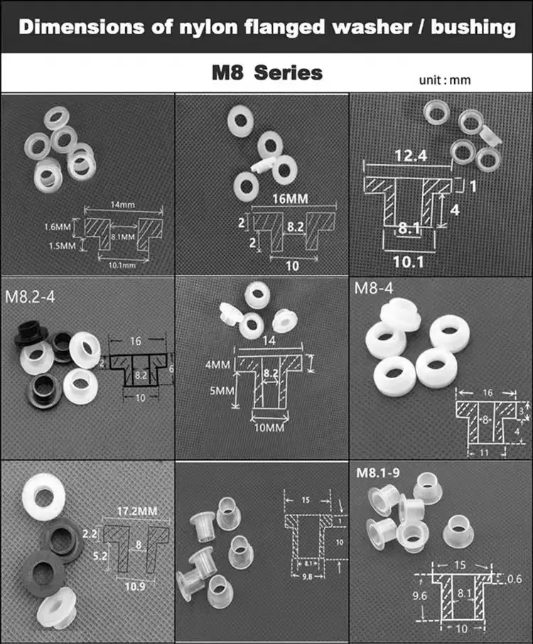Custom Wear Resistant Self-lubricating Nylon Plastic Bushing Washer Pa ...