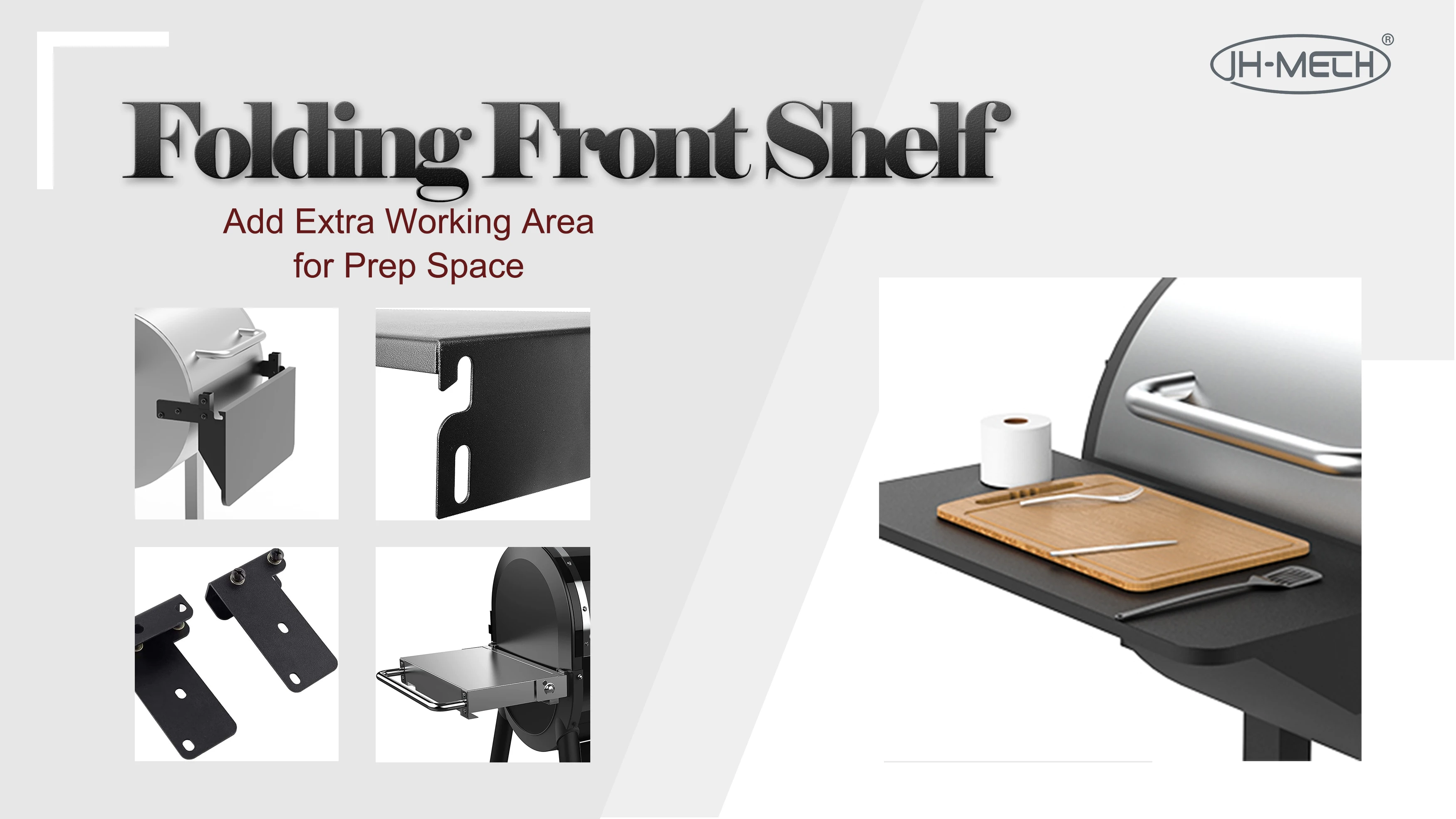 JH-Mech OEM Heavy Duty Black Powder Coated Metal Shelf Perfect for Prep ...